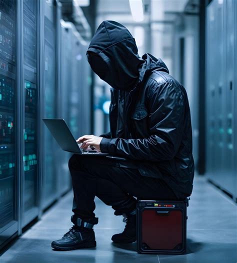 premium ai image anonymous hacker typing computer laptop concept of hacking cybersecurity