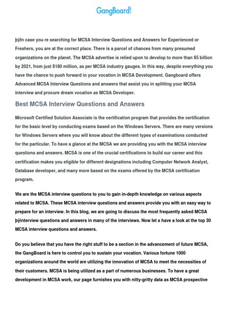 best mcsa interview questions and answers pdf active directory