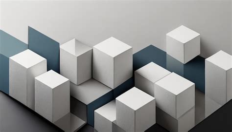 Premium Photo Random Shifted White Cube Boxes Block Background Wallpaper Banner With Copy