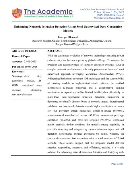 Pdf Enhancing Network Intrusion Detection Using Semi Supervised Deep Generative Models