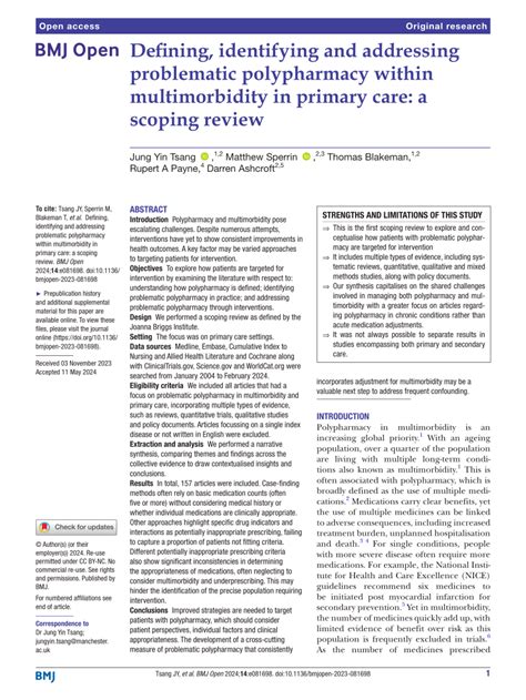 Pdf Defining Identifying And Addressing Problematic Polypharmacy