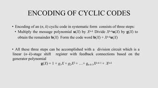 DIGITAL COMMUNICATION ENCODING AND DECODING OF CYCLIC CODE PPTX
