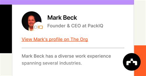 Mark Beck Founder And Ceo At Packiq The Org