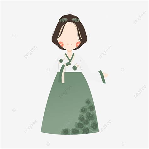 Korean Hanbok Vector Art Png Beautiful Korean Girl Wearing Traditional