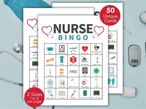 Nurse Bingo Printable Nurse Bingo Cards Nurse Graduation Bingo