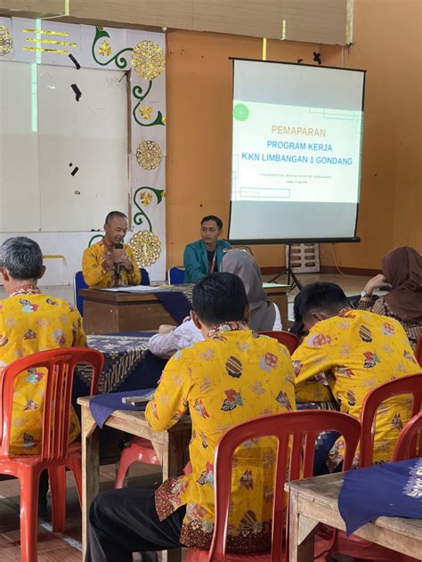 PEMAPARAN PROGRAM KERJA MAHASISWA KKN XXX UNWAHAS DI BALAI DESA GONDANG