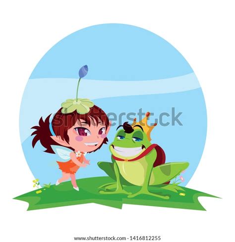 Beautiful Magic Fairy Toad Prince Garden Stock Vector Royalty Free