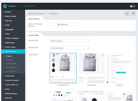 product thegem wordpress woocommerce theme documentation