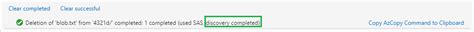 show discovery not completed in one adls gen2 blob deletion log