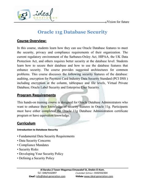 Oracle 11g Database Security Pdf