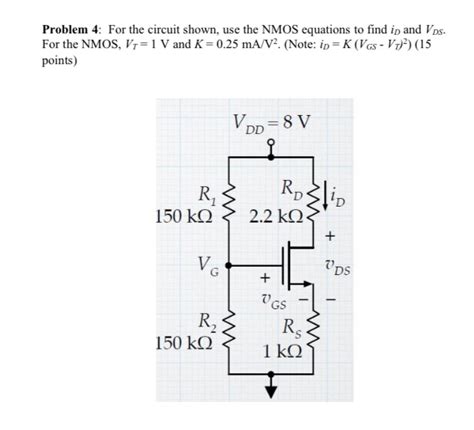 Solved Problem For The Circuit Shown Use The NMOS Chegg Com