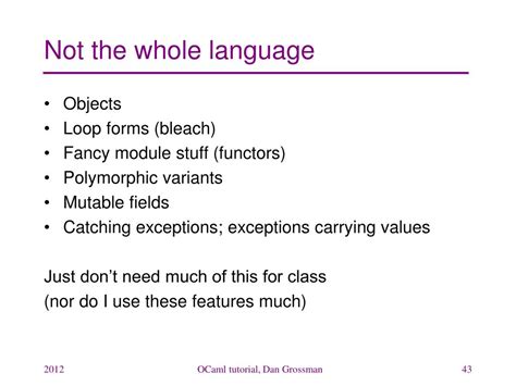PPT Graduate Programming Languages OCaml Tutorial PowerPoint