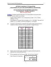 CE3116 CA Assignment Shallow Fdn Pdf CE3116 FOUNDATION ENGINEERING