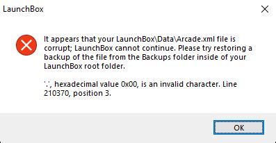 Arcade Xml Is Corrupt Troubleshooting LaunchBox Community Forums