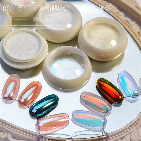 오로라 화이트 네일 글리터 파우더 달빛 거울 네일 아트 먼지 반사 얼음 투명 파우더 Uv 젤 매니큐어 액세서리 Aliexpress