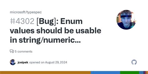 Bug Enum Values Should Be Usable In String Numeric Contexts Issue Microsoft