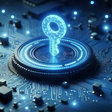 Glowing Blue Digital Key On Circuit Board Importance Of Cybersecurity In Digital Age Secure