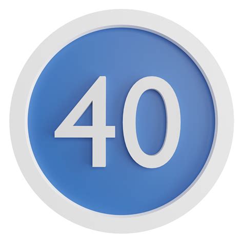 40 Minimum Speed Limit Sign Clipart Flat Design Icon Isolated On