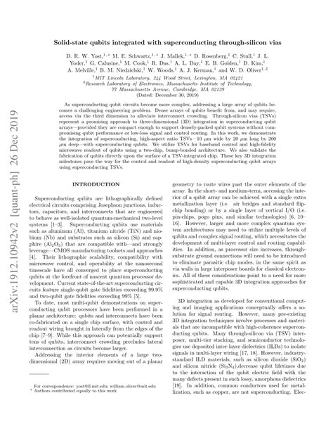 Pdf Solid State Qubits Integrated With Superconducting Through