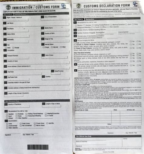 Belize Customs Form Belize Travel Tips Customs In Belize