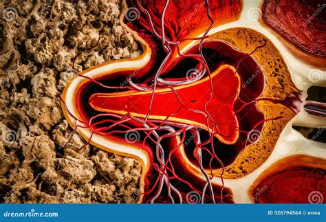Generative Ai A Detailed Cross Section Of A Human Bone Revealing The Compact And Spongy Bone