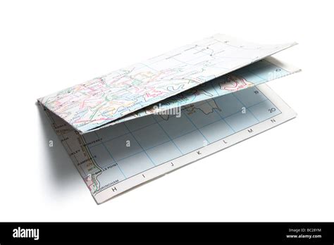 Folded Paper Street Map Stock Photo Alamy