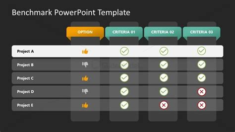 benchmark ppt template with dark background slidemodel