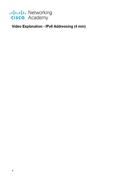 6 1 1 3 Video Explanation Ipv6 Addressing Pdf
