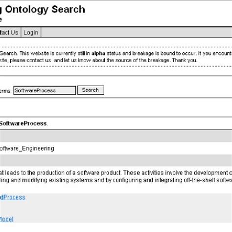 Screenshot Of Generic Software Engineering Ontology Search Download Scientific Diagram