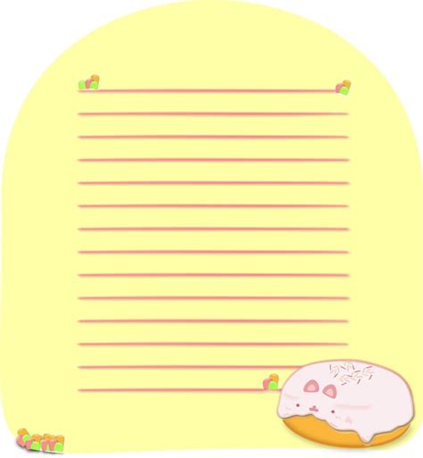 Premium Vector Color Sheet Notebook Decorated Sheet Kawaii