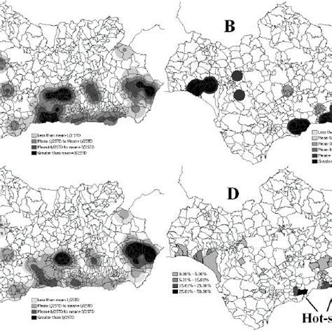 Spatial Analysis Kernel Estimation Bandwidth 18 5 Km Except In D Download Scientific