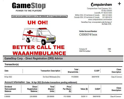 Computershare Account Number Xxx Back With More R Superstonk