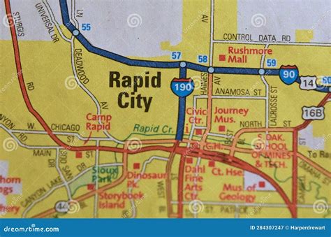 Map Image Of Rapid City South Dakota Stock Image Image Of Arts