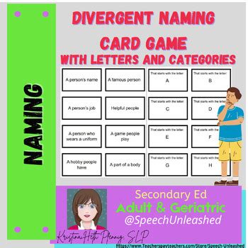 Aphasia Naming Card Game Categories And Letters PEOPLE By Speech Unleashed