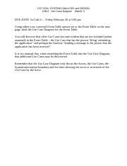 LAB WEEK USE CASE DIAGRAM Docx CST SYSTEMS ANALYSIS And DESIGN LAB Use Case Diagram
