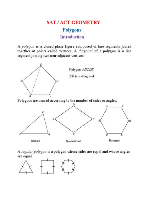 Act Geometry Polygons Pdf Angle Polygon