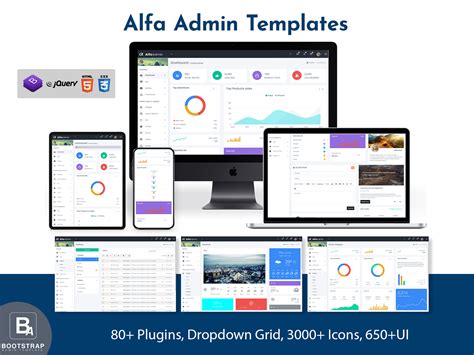 Admin Dashboard UI Kit With Bootstrap Dashboard Alfa