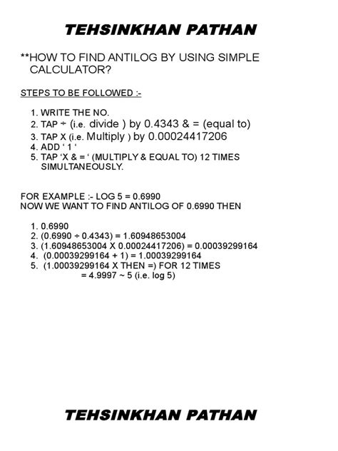 how to find antilog by using simple calculator pdf logarithm