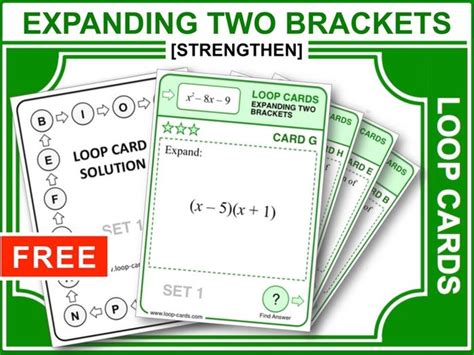 Expanding Two Brackets Loop Cards Teaching Resources
