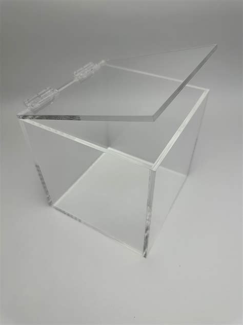 Custom Made Acrylic Plexiglass Large Box With Top Hinged Door Pleximart
