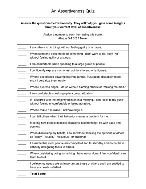 Assertiveness Quiz Test Your Assertiveness Level