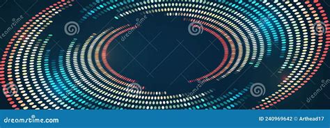 Big Data Visualization Circle Sign A Dynamic Array Of Information Data Sorting Process Stock