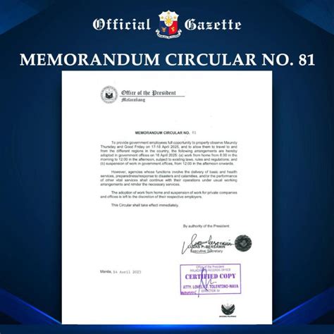 Memorandum Circular No S Bacoor Government Center