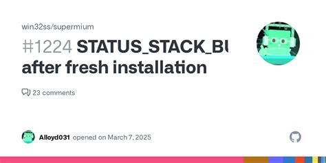 Statusstackbufferoverrun After Fresh Installation · Issue 1224