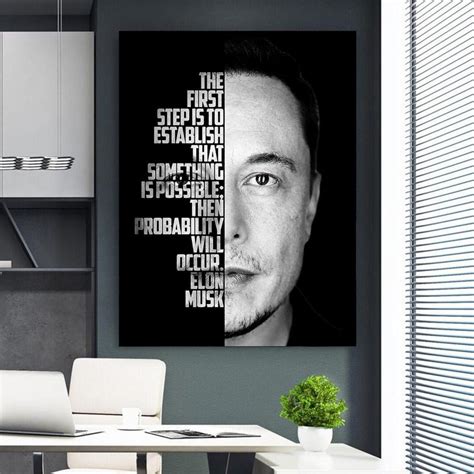 Elon Musk Poster Inspirational Quotes Wall Art For Office Decor Growth