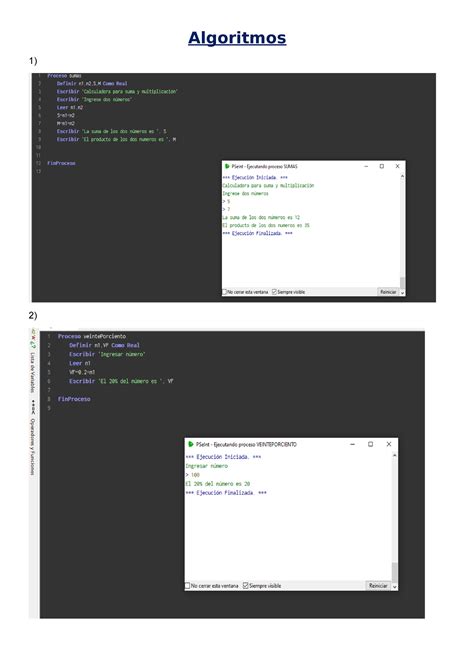 Ejercicios De Algoritmos UTP S Principios De Algoritmos Algoritmos Studocu