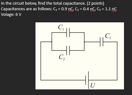 Solved In The Circuit Below Find The Total Capacitance Chegg