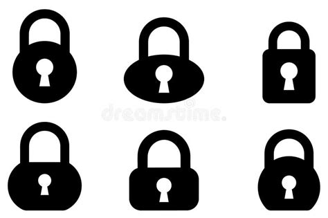 Lock Icons Set Padlock Icon Safety Symbol Private Security Icon Stock Vector Illustration