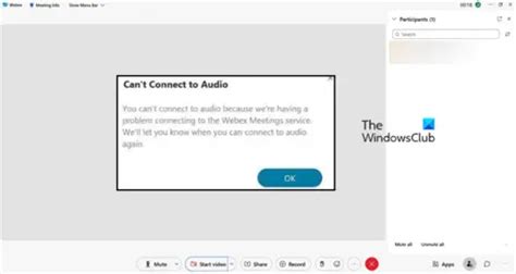 Fix Cisco Webex Cant Connect To Audio Error