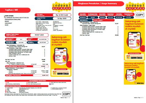 Indonesia Indosat Ooredoo Utility Bill Template In Word And Pdf Formats